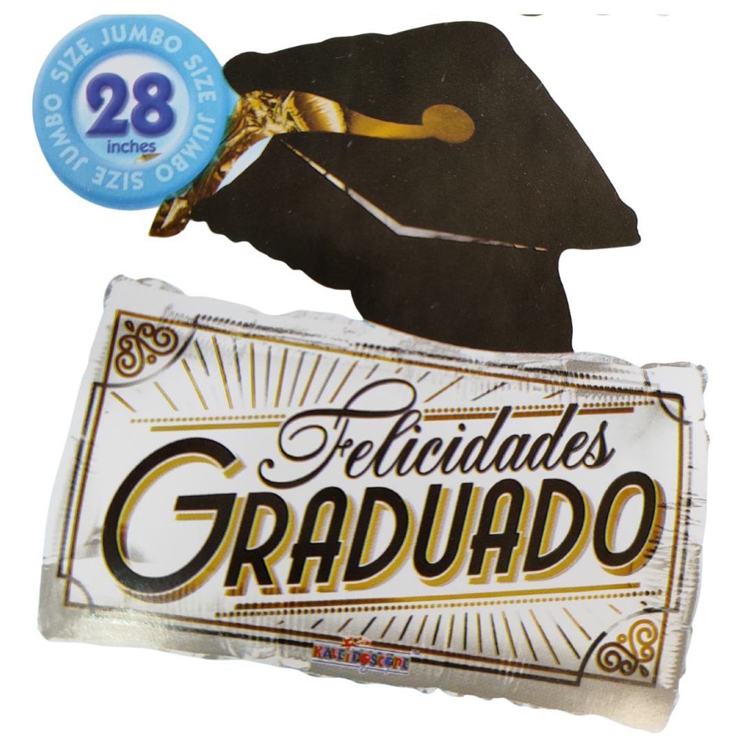 GLOBO JUMBO 28" GRADUACION FELICIDADES GRADUADO – senorglobo.mx