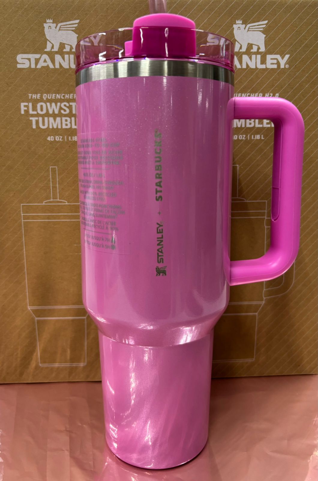 STANLEY + STARBUCKS COLOR ROSA NACARADO BRILLOSO ORIGINAL – senorglobo.mx