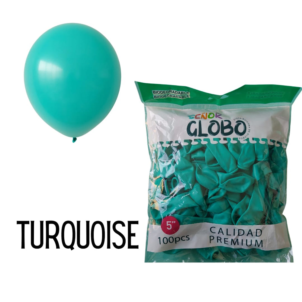 GLOBO DE LATEX 5" TURQUOISE O TURQUESA – senorglobo.mx