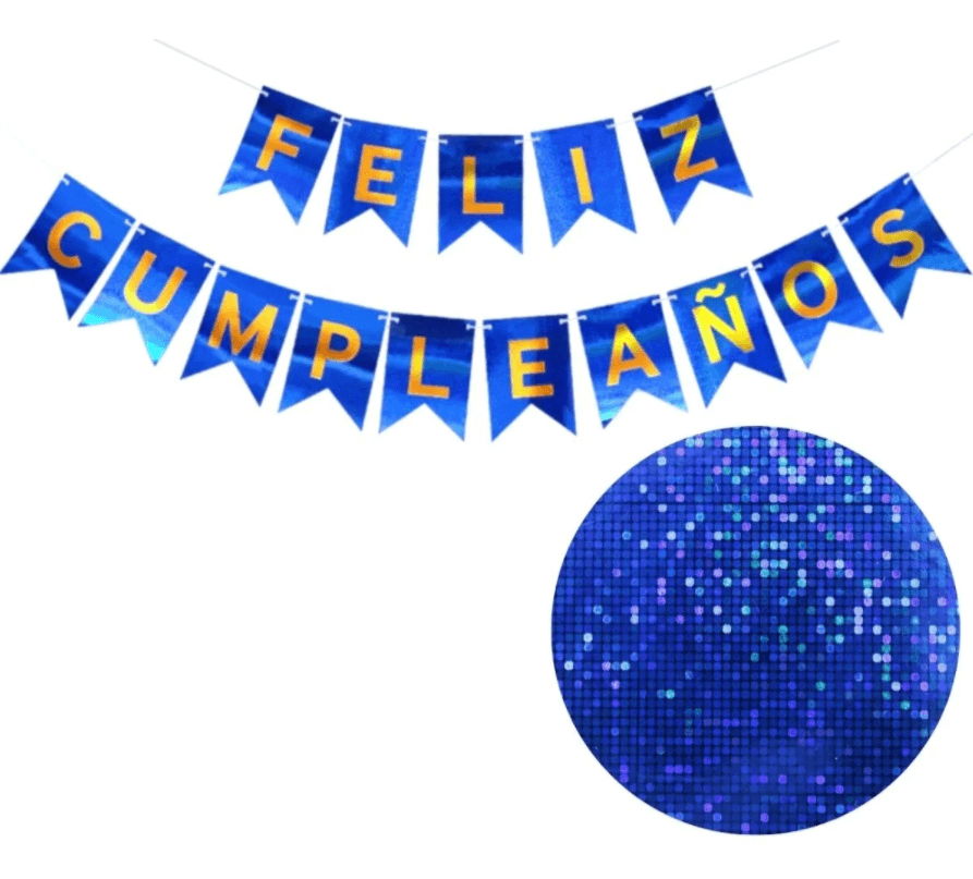 BANDERIN FELIZ CUMPLEAÑOS AZUL REY HOLOGRAMA – senorglobo.mx